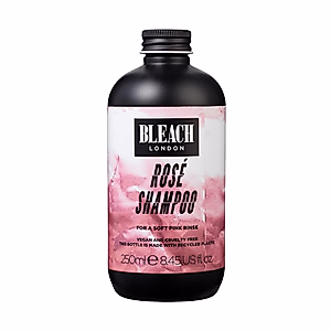 BLEACH LONDON Rose Shampoo - High Pigmented Soft Pink Rinse, Vegan, Cruelty Free, Color Protected Clean, Color Depositing Toning Formula, 8.45 fl oz