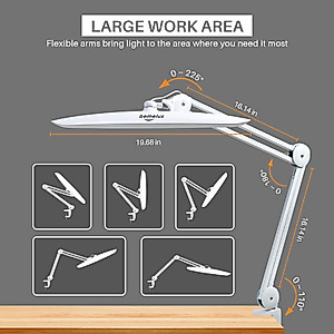 bemelux LED Desk Lamp with Clamp, Dimming Task Lamp for Reading Desktop Office Workbench Table Architect Sewing Study Home Craft, Bright 117PCS LEDs, 2200 Lumens 20 Inch Metal Swivel Arm Work Lamp
