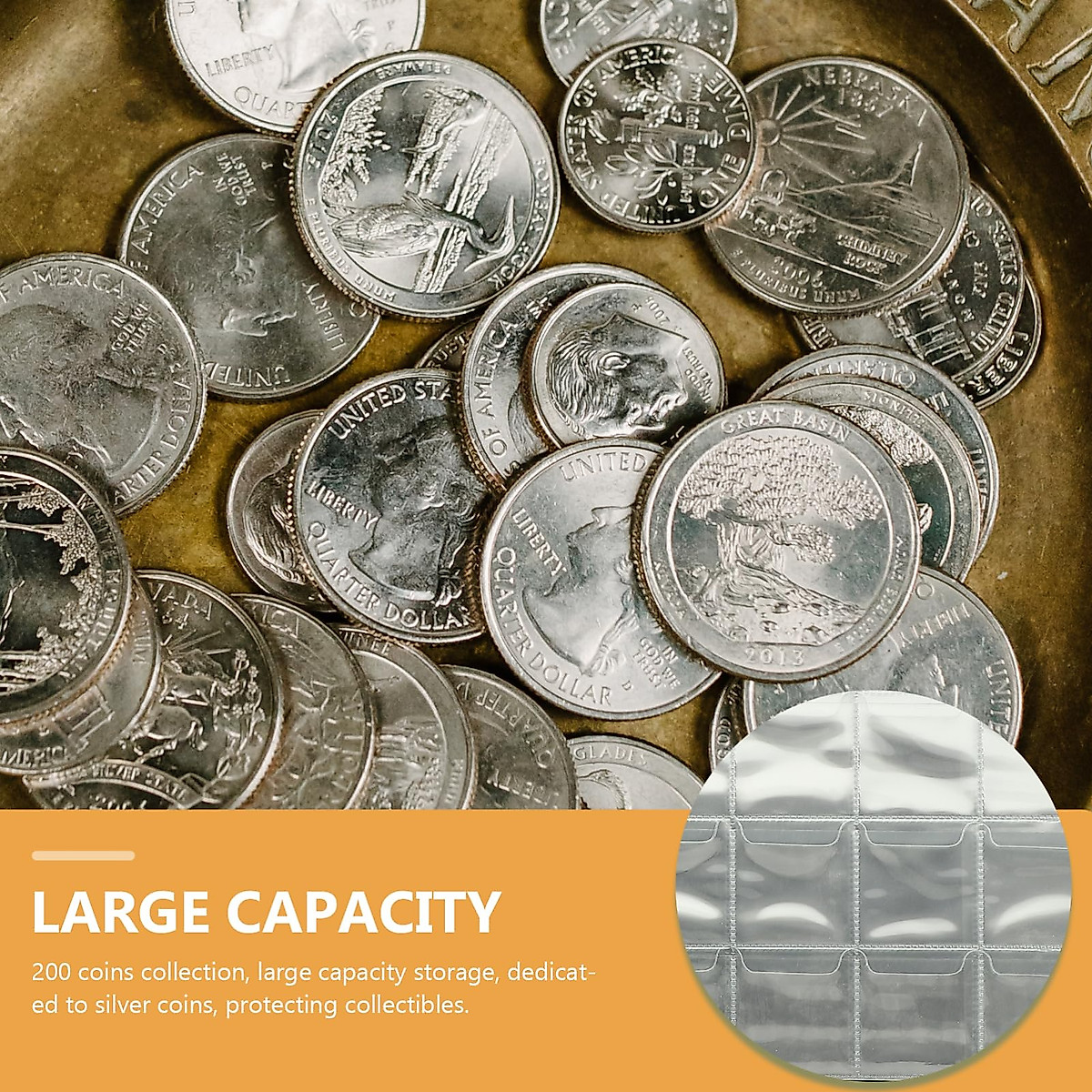 BESTOYARD Commemorative Coin Books Coin Collectors Gift Coin Organizer Book Coin Collecting Album Coin Collection Organizer Album Coin Collection Book Album Book for Coins In-line Skin