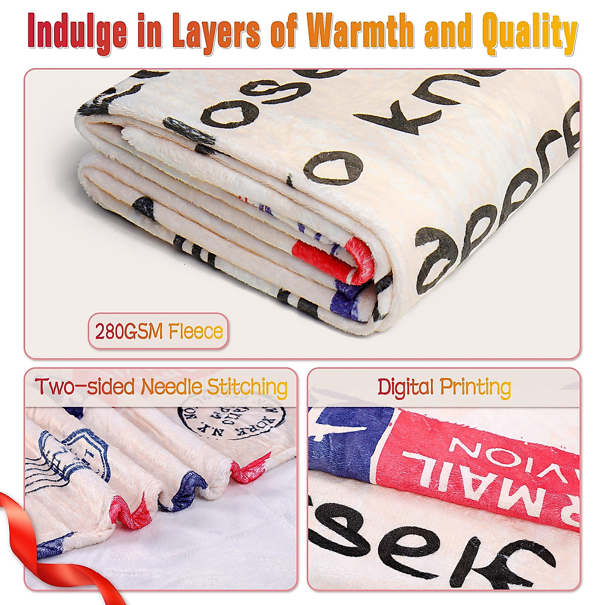 TURMTF Best Gifts for Mom Birthday Christmas, Wrap Mom in Cozy Love, I Love You Blanket to Mom Gifts from Daughter Son, Blanket for Mom 50 "x60