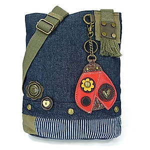 Chala Patch Crossbody Bag, Ladybug, Denim