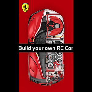 RASTAR RC Car Kits to Build, 1/18 Ferrari FXX-K EVO Supercar Assembly Building Kit with Remote Controller, 92PCs, STEM Kits for Kids and Adult, Ages 8+