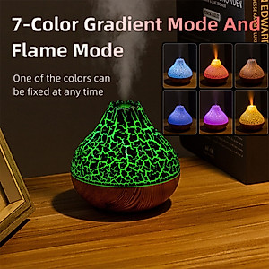 Mini Colorful Cool Humidifier, Volcano Shape Humidifier,USB Personal Desktop Humidifier Volcano Spray Mode, 7 Colors,Super Quiet for Office Room, Bedroom (Black)