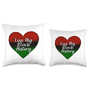 Love for Black History Month Valentine's Day Heart Throw Pillow, 16x16, Multicolor