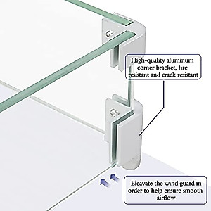 Ulax Furniture 31 x 11 x 4 Inch Fire Pit Glass Wind Guard Clear Tempered Glass Flame Guard for 29 Inch Outdoor Patio Fire Table Burner Pan, 5/16 Inch Thick