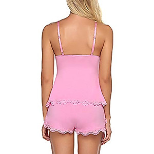 Avidlove Women's Pajama Set Sleeveless Sleepwear Pjs Sets Ladies 2-Piece Nightwear Pink L