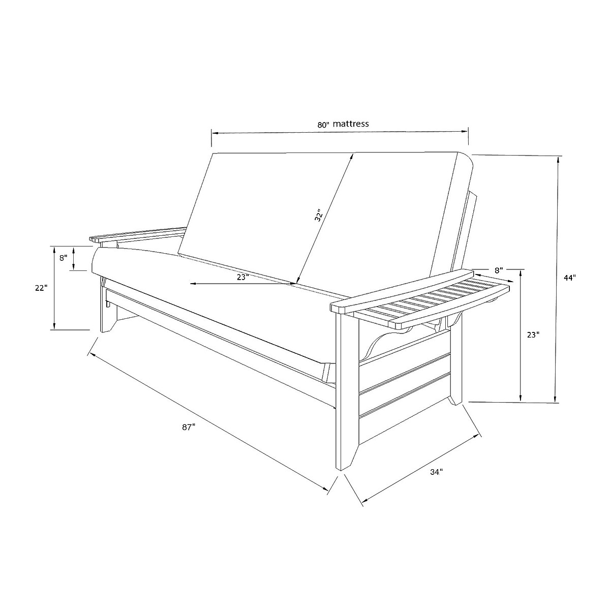 Kodiak Furniture Phoenix Frame with Suede Fabric Mattress in Blue/Butternut