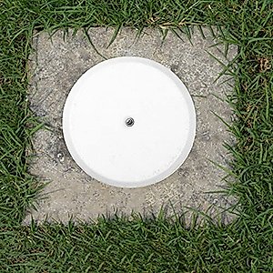 American Built Pro Cleanout Cover Plate Flat Design (1/2" Rise) - Includes One #14 Screw, Size 4.25 Inch Round White Color Built With High Impact Recycled Plastic Ideal For Hiding Open Drains