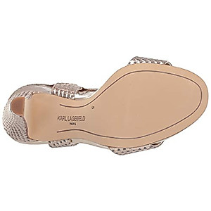 Karl Lagerfeld Paris Women's Cieone Dressy Heeled Sandal, Gold Triangle Metallic, 7.5
