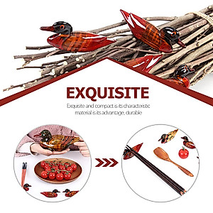 Hemoton 20Pcs Ceramic Chopsticks Rest Rack Mandarin Duck Spoon Rest Stand Fork Holder Flatware Support Cutlery Stand for Fork Spoon Choposticks