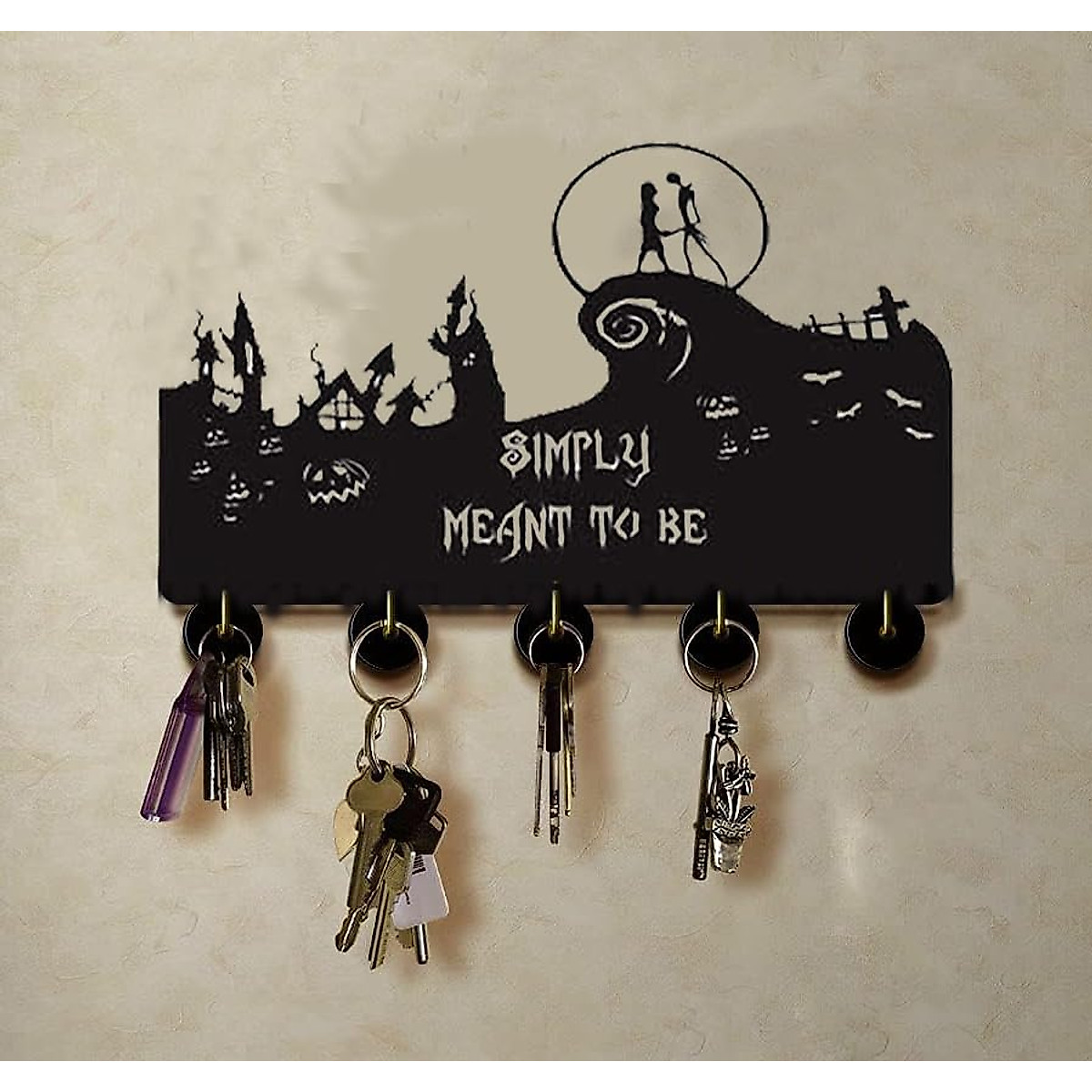 AWEHIRU Key Holder Key Hooks Wall Hanger Wall Holder Wall Décor Clothes Hooks Popular Movie Hooks for Clothing Bag Key Unique Indoor Decoration Wall Art 12inch Black