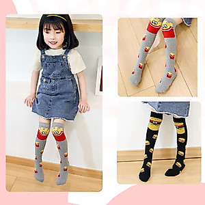 Gellwhu Girls Knee High Socks Gifts Cotton Mid Calf Long Boot Socks Stockings (E SET-6 Pairs)