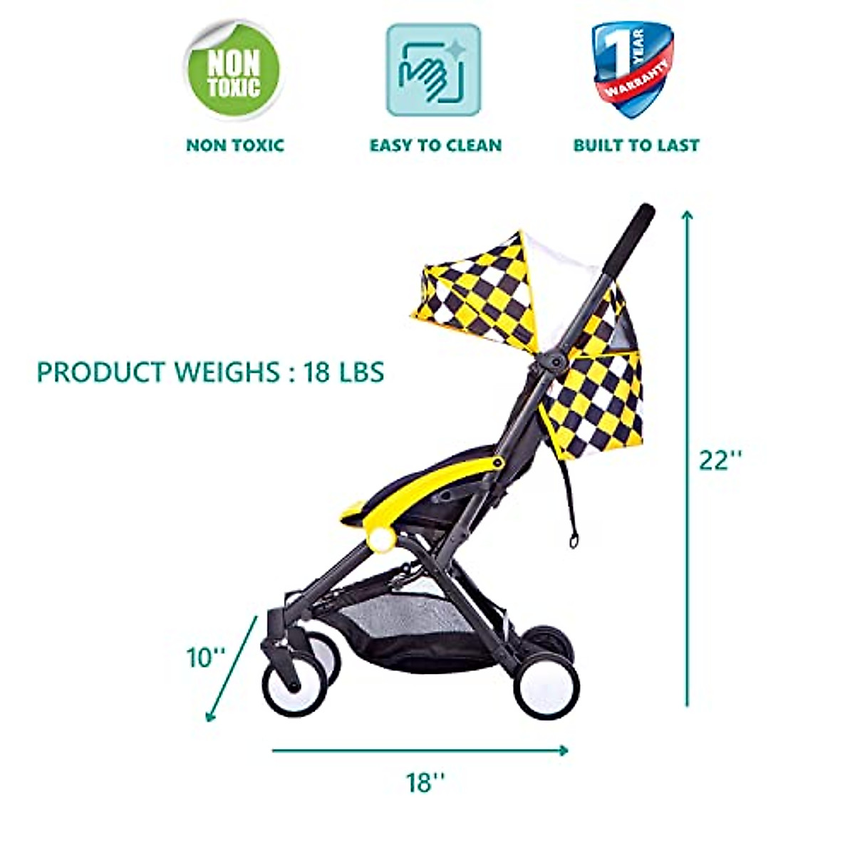 Mia Moda Enzo Urban Stroller, Yellow