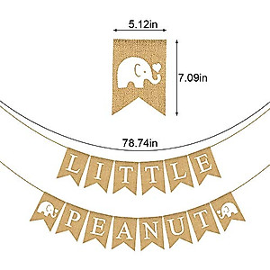 Jute Burlap Little Peanut Banner Boy Girl Baby Shower Gender Reveal Elephant Party Garland Decoration