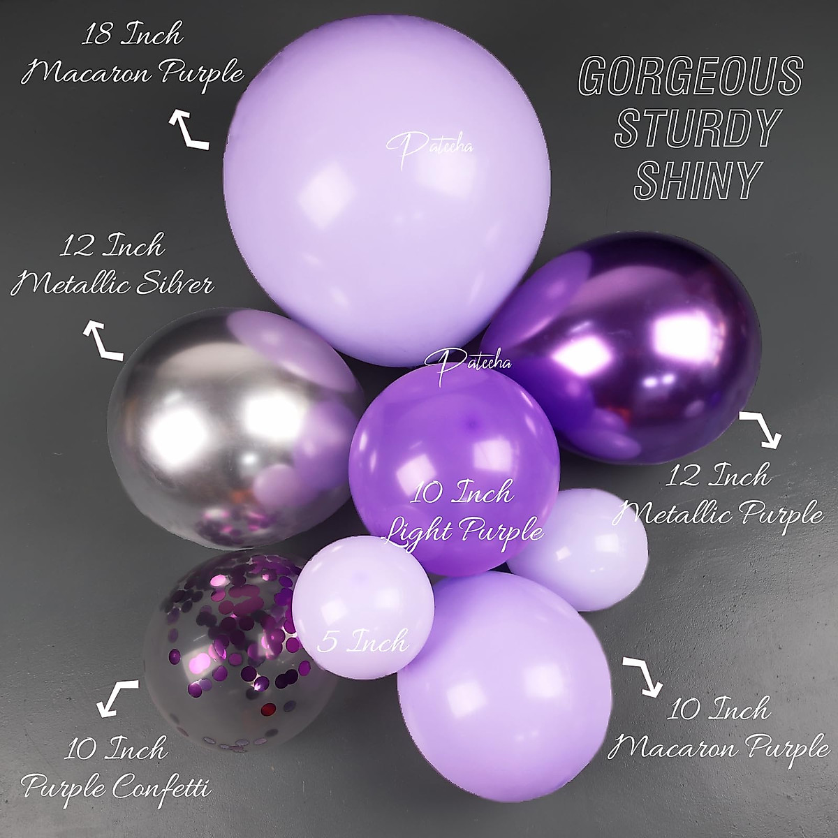 Pateeha Baby Shower Decorations for Girl 140 Pcs Purple Balloon Garland Kit Lavender Metallic Purple Silver Balloon Arch 12 Pcs Butterfly Stickers for Wedding Birthday Party Decorations