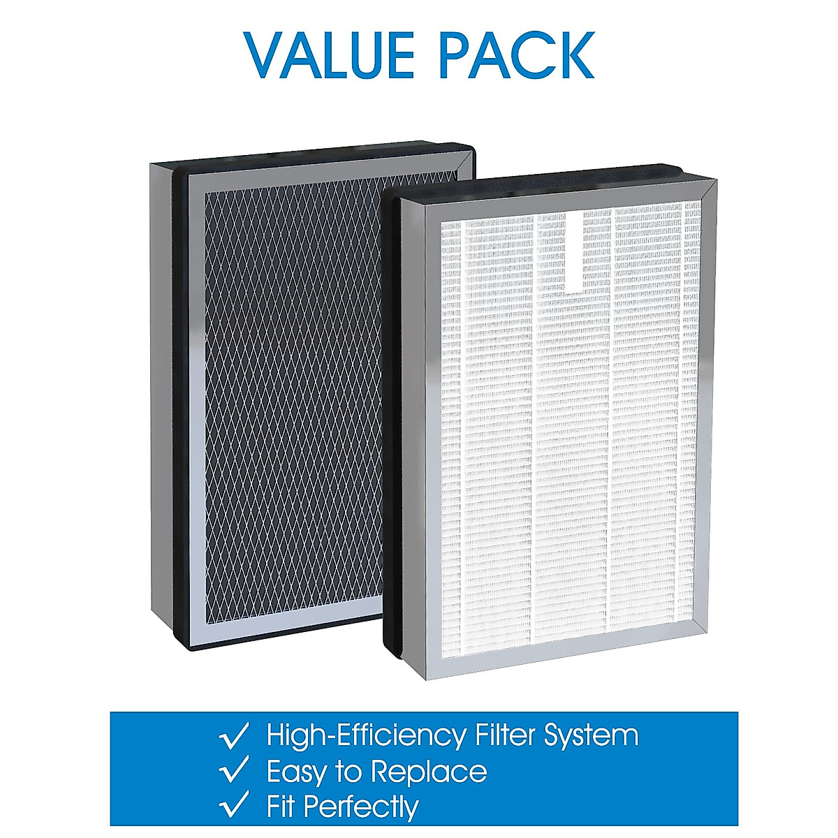 2 Pack MA Series 25 Replacement Filters Compatible with 25 B1/S1/W1 Air Purifier, 3-In-1 True Hepa and Activated Carbon Filter