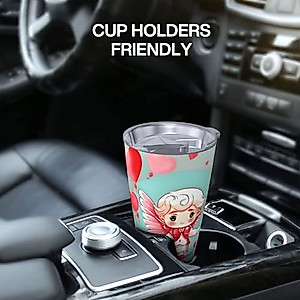 WXZYFP Car cup (single silver rim), can use a straw or drink directly, easy to use.Cute loving boy