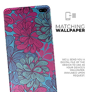 DesignSkinz Vibrant Colorful Floral Sprouts Protective Vinyl Decal Wrap Skin Cover Compatible with The Samsung Galaxy S20 (Screen Trim & Back Glass Skin)