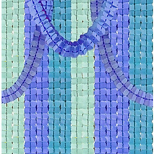 Reusable Party Streamers, MerryNine Four-Leaf Clover Paper Flower Garland for Party, Wedding Decoration, 11.81 Feet/3.6M Each, Pack of 6 (Four-Leaf Blue Set)