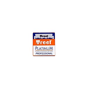 Treet Platinum Professional Super Stainless Steel Single Edge Straight Barber Razor Blades Pack of 100 - Premium Quality Shaving Experience for Sharp, Smooth Shaving Perfect for Straight Barber Razor