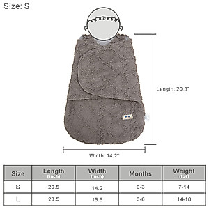 BlueSnail Baby Swaddle, Wearable Sleeping Bag, Adjustable Sleep Sack Wrap, Newborn Essentials Must Have(L, Brown)