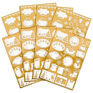 Whaline 128Pcs Christmas Sliver Foil Gift Tags Assorted Christmas Name Tag Stickers Xmas Tree Sliver Labels Self-Adhesive Paper Gift Tag Sticker for Christmas Winter Holiday Birthday Wrap Gift Decor