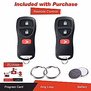 KeylessOption Keyless Entry Remote Control Car Key Fob Replacement for KBRASTU15, CWTWB1U733 (Pack of 2)