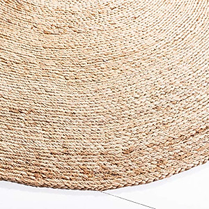 SAFAVIEH Natural Fiber Round Collection 3' Round Natural NFB249A Handmade Boho Country Charm Jute Area Rug