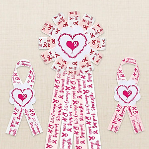 Breast Cancer Awareness Ribbon 25 Yards 1 Inch White Ribbon Pink Ribbon Breast Cancer Grosgrain Ribbon for Breast Cancer Awareness Accessories Cheer Bows Party Decorations Crafts Wreath Hair