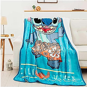 Northwest Lilo & Stitch Chill Out Oversized Silk Touch Sherpa Throw Blanket, 60" x 80"