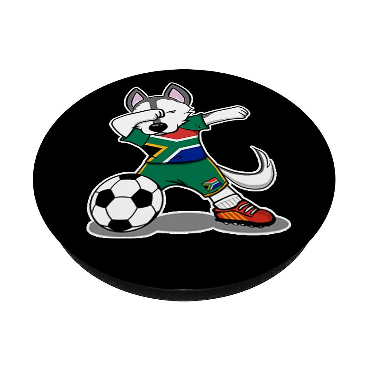Dabbing Dog South Africa Football South African Flag Soccer PopSockets Grip and Stand for Phones and Tablets