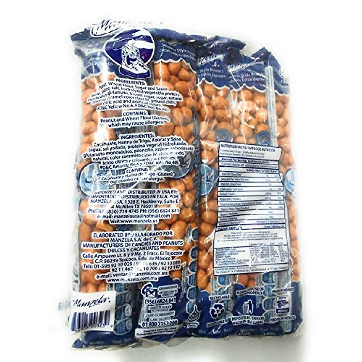 Manzela Japanese Style Peanuts 10 count 6.35oz. each / Cacahuates Estilo Japonés 10pz de 180grs