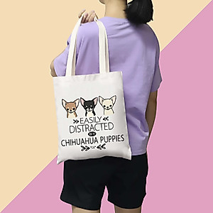 BDPWSS Chihuahua Tote Bags For Women Chihuahua Lover Gift Chihuahua Mom Canvas Shoulder Bag Chihuahua Puppies Dog Lover Gift (Chihuahua puppy TG)