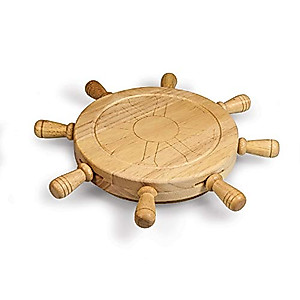 PICNIC TIME TOSCANA - Mariner Cheese Board And Tool Set - Charcuterie Board Set - Wood Cutting Board With Cheese Knives, (Parawood),Brown, Large