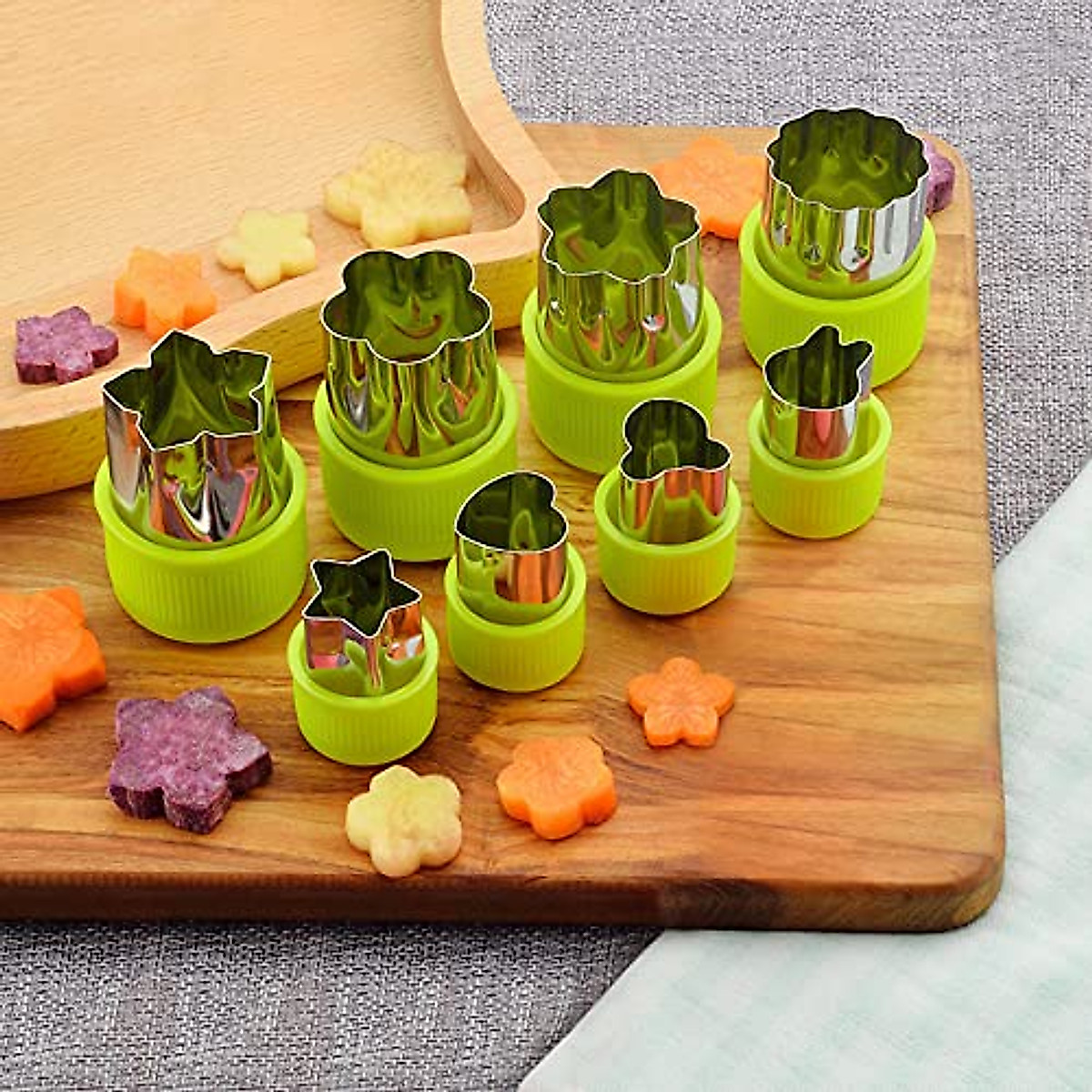 Sandwich Cutter and Sealer 12 Pcs - Fruit Vegetable Cutter Shapes - Bread Decruster Sandwich Pancake Uncrustables Maker DIY Cookie Cutters for Kids Lunch Bento Box - Heart Square Circle Mickey Mold