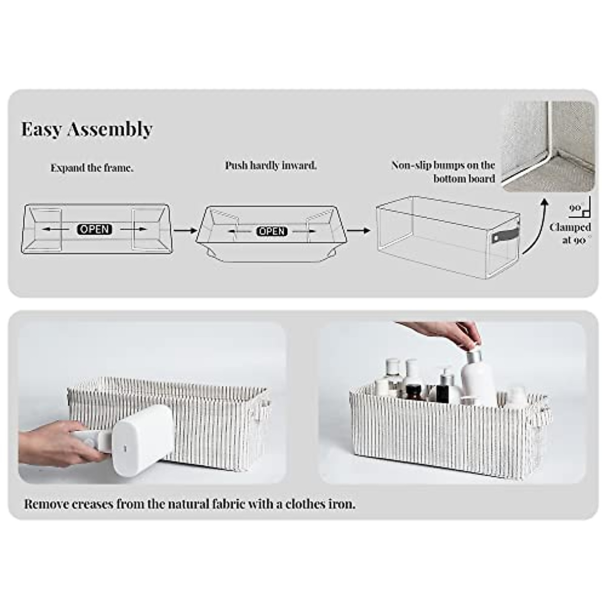 StorageWorks 2-Pack Narrow Storage Bins with 3-Pack Storage Baskets