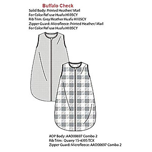 Amazon Essentials Unisex Babies' Microfleece Sleep Sack, Pack of 2, Grey/Light Grey Heather, Buffalo Check, 6 Months