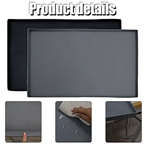 AUMAYCO Under Sink Mat for Kitchen Cabinet Silicone Waterproof 31'' x 22'', Under Sink Tray for Drips, Leaks, Spills, Unique Design Cabinet Protector Mats for Kitchen & Bathroom, Dark Grey