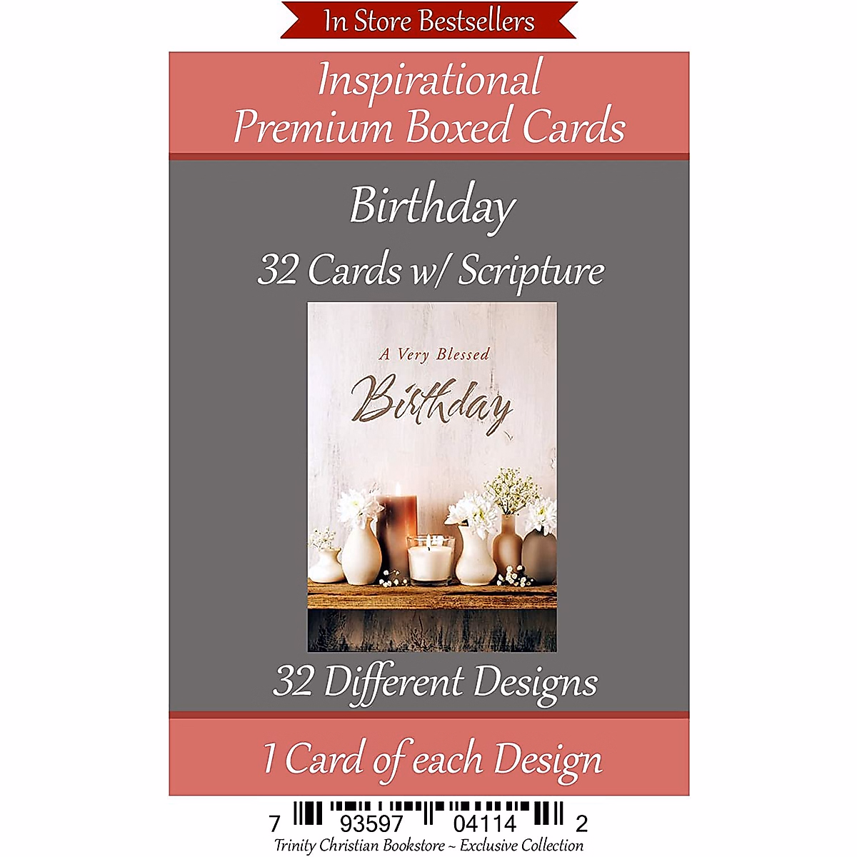 Birthday (No Repeated Cards) 32 Designs Christian/Religious Greeting Card Assortment #3 ~ Scripture in every card