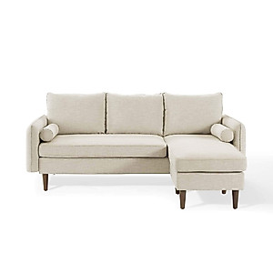 Modway EEI-3867-BEI Revive Upholstered Right or Left Sectional Sofa, Beige