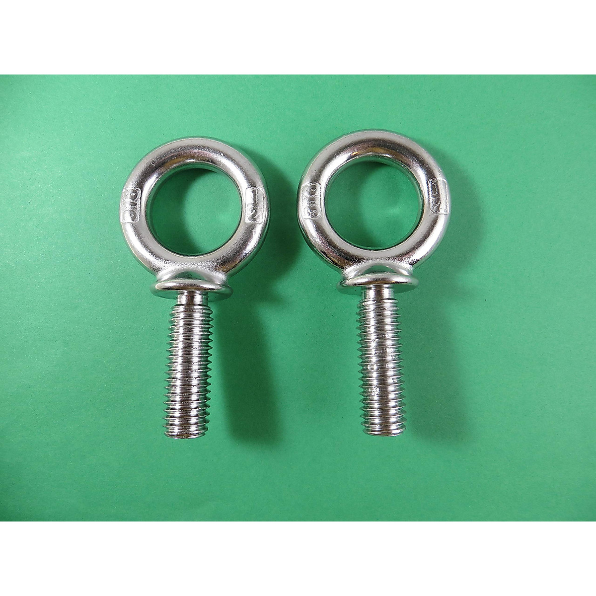 US STAINLESS 2 Pieces Stainless Steel 316 1/2" x 1 1/2" UNC Machinery Eye Bolt Marine Grade Pitch of 13