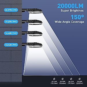 Barn Light,150W 20000LM 6500K Daylight Dusk to Dawn Outdoor Lighting with Photocell,Adjustable Angle,IP66 Waterproof Street Lights for Security/Farmhouse/Garage