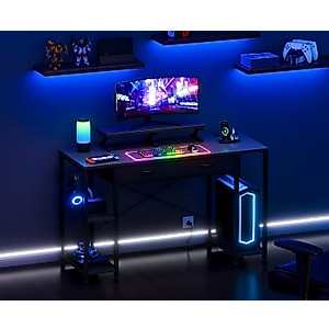 GIKPAL L-Shaped Desk Computer Corner Desk,54 inch Home Gaming Desk, Office Writing Workstation with Storage Shelves, Space-Saving, Rustic Brown