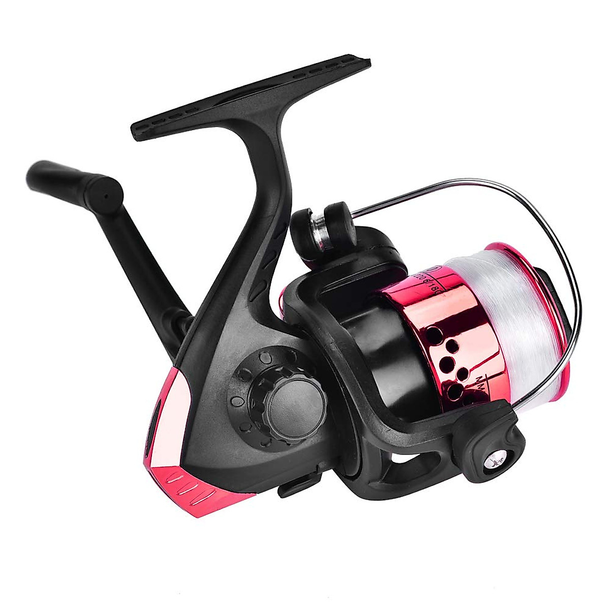 Fishing Reel, 3 Colors Freshwater Fishing Line Wheel Plastic Electroplating 200 Lightweight Spinning Fishing Reel Tackle Accessory with Wire (Red)