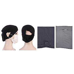 4 Pieces Muslim Under Scarf with Ear Hole Stretch Jersey Inner Hijabs Tube Caps for Islamic Women Turban Bonnet…