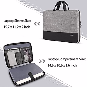 Ytonet Laptop Case, 15.6 inch TSA Laptop Sleeve Water Resistant Durable Computer Carrying Case Compatible for HP, Dell, Lenovo, Asus Notebook, Gifts for Men Women, Grey
