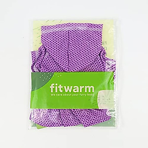 Fitwarm 2 Piece Dog Cooling Shirt and Skirt, Quick Dry Dog Summer Clothes for Small Dogs Girl, Breathable Pet Sun Protection Clothing, Stretchy Cat Outfit, Neon Purple, Small