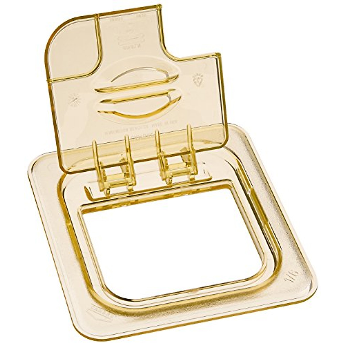 Cambro 60HPLN150 Amber 1/6 Size Notched H-Pan FlipLid