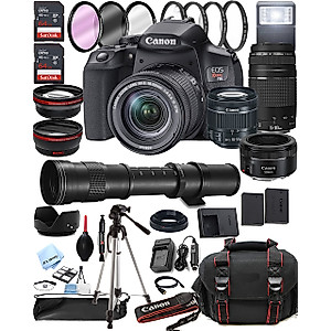 Canon EOS Rebel T8i DSLR Camera w/EF-S 18-55mm F/4-5.6 is STM Lens + 75-300mm F/4-5.6 III Lens + 50mm f/1.8 STM Lens + 420-800mm Super Telephoto Lens + 128GB Memory (42pc Extreme Bundle)