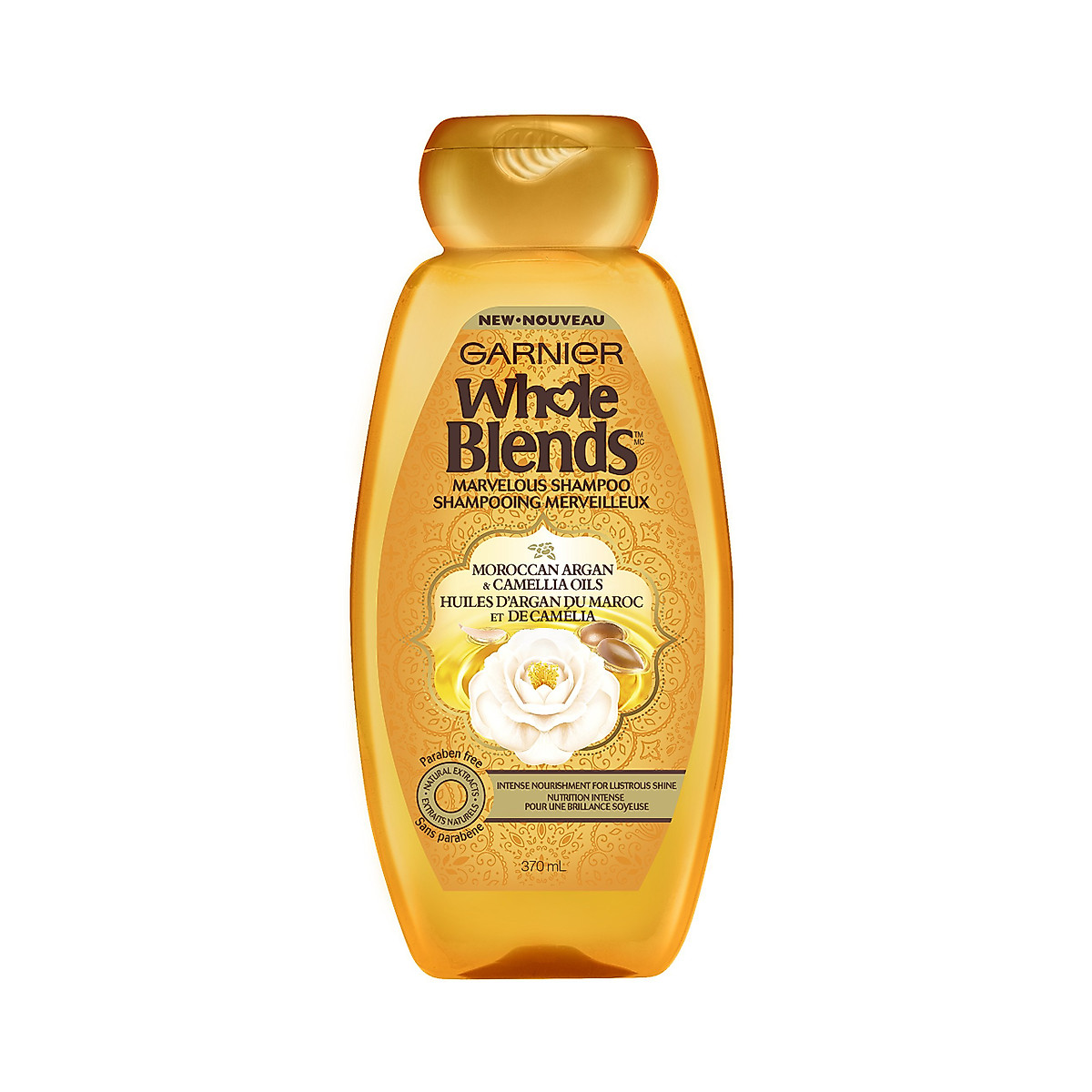 Garnier Whole Blends Shampoo with Moroccan Argan & Camellia Oils Extracts, 12.5 Fl Oz (Pack of 1)